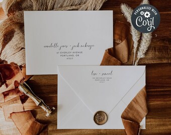 Modern Wedding Envelope Template Printable Envelope Address - Etsy