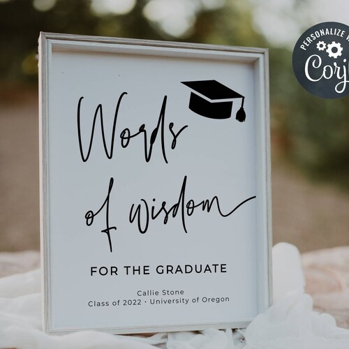 Advice for the Graduate Sign Graduation Advice Sign Advice - Etsy