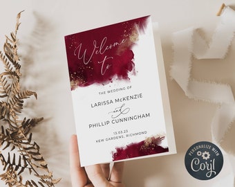 Wedding Booklet Download Maroon - Etsy