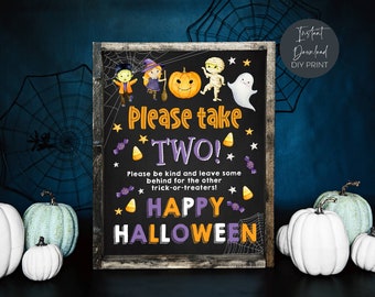 Please Take Two Sign Halloween - Etsy