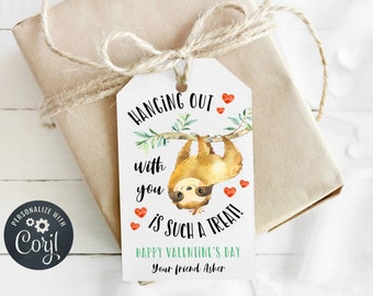 Valentine's Day Space Gift Tag Template Printable | Etsy