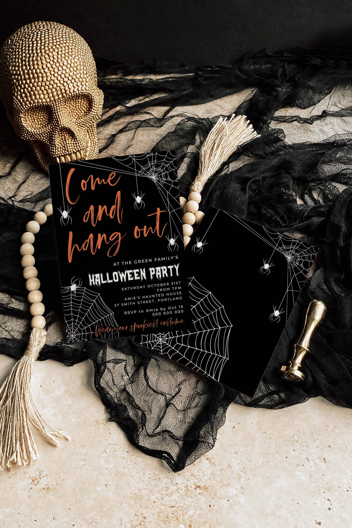 Come and Hang Out Halloween Party Invitation Template, Printable ...