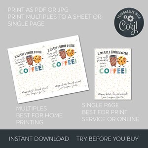 Back to School Coffee Teacher Gift Card Holder Template, Printable ...