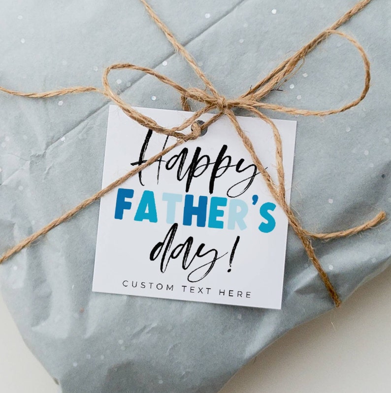 Happy Father's Day Gift Tag Template, Printable Square Favor Tag for ...