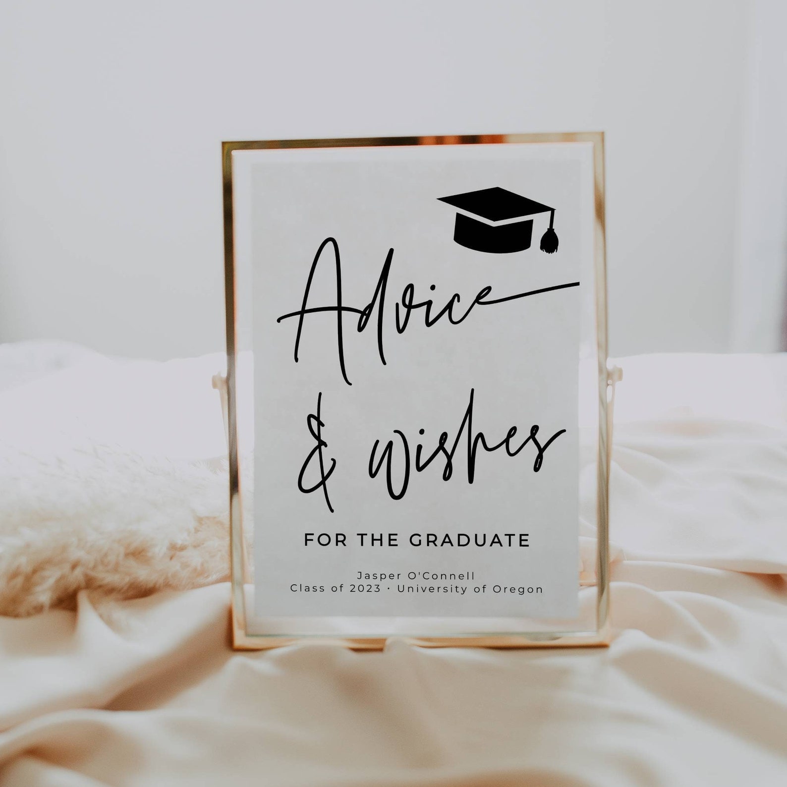 Advice & Wishes for the Graduate Sign Template, Printable Modern ...