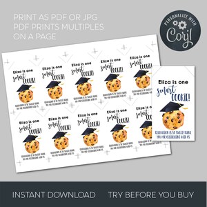 One Smart Cookie Graduation Favor Tag Template, Printable Cookie ...