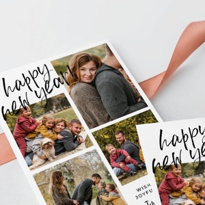 Editable New Year Photo Card Template Printable Holiday | Etsy