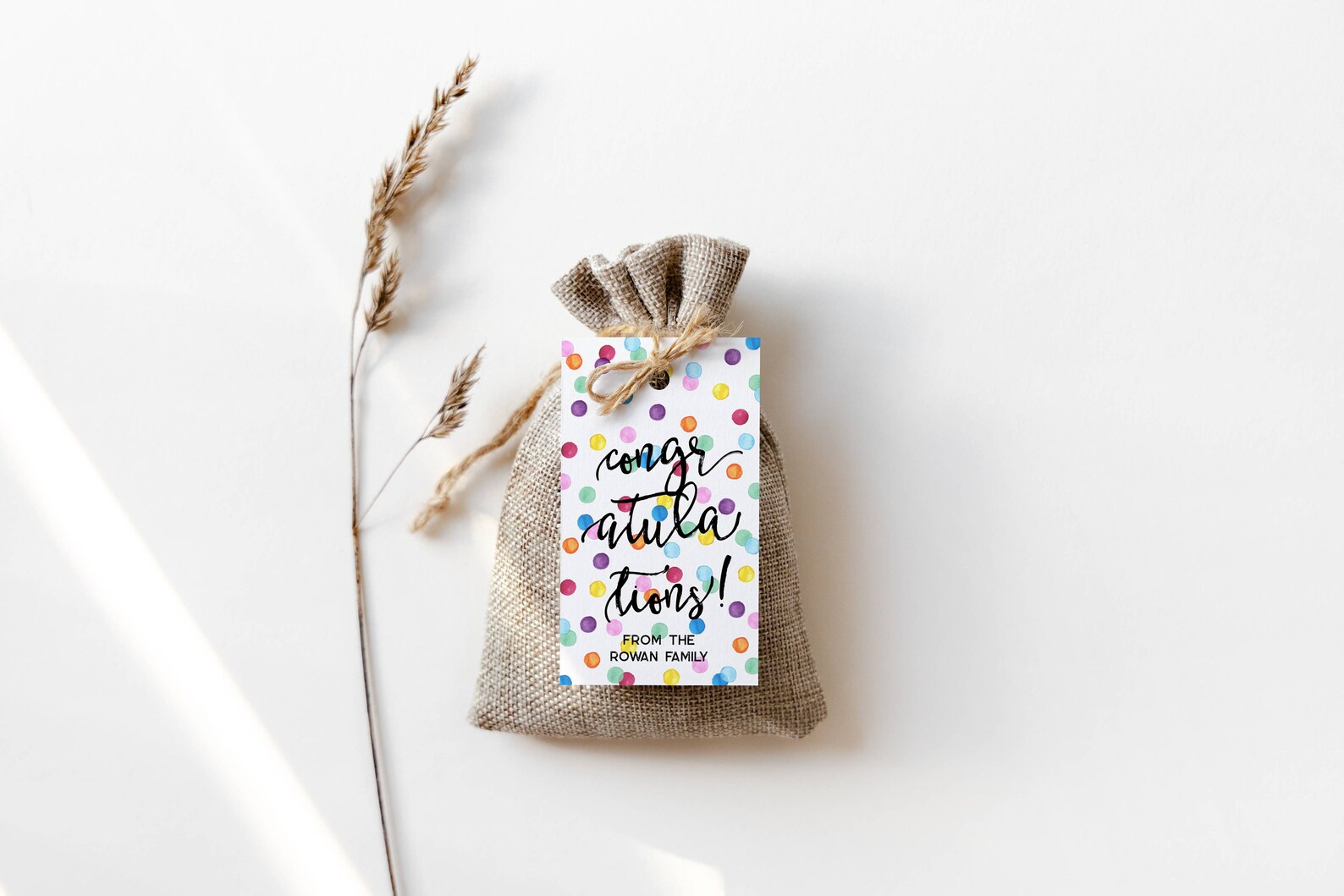 Printable Congratulations Gift Tag Template Editable | Etsy