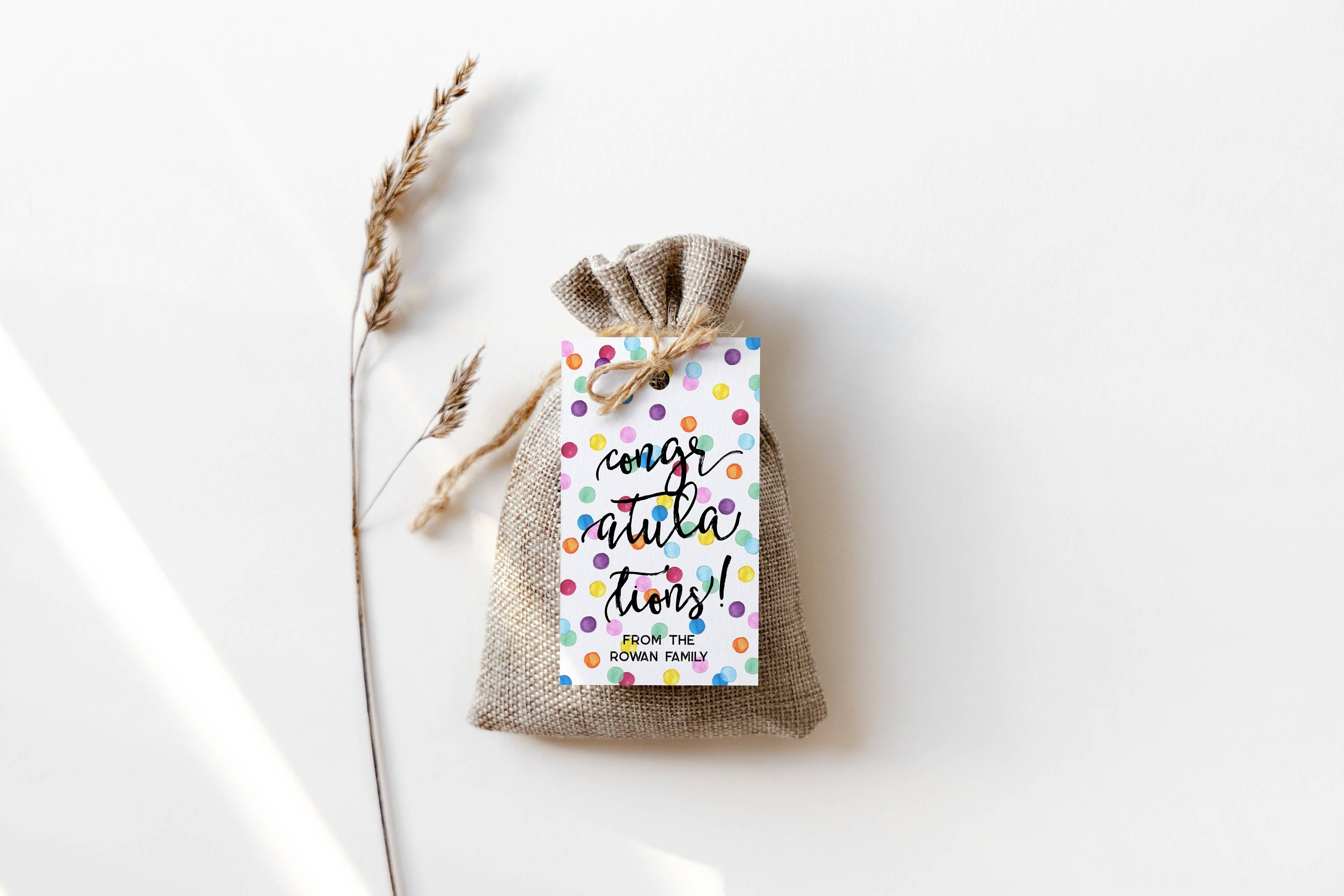 Printable Congratulations Gift Tag Template Editable | Etsy