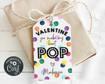 You Make My Heart Pop Valentine's Day Cards & Tags. | Etsy