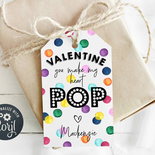 Valentine's Day Pop It Gift Tag Template Printable You | Etsy