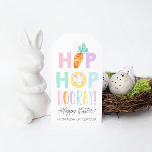 Hip Hop Hooray Easter Gift Tag Template, Printable Easter Basket Carrot ...