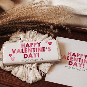 Cute Valentine's Day Chocolate Bar Wrapper Template, Printable Hearts ...