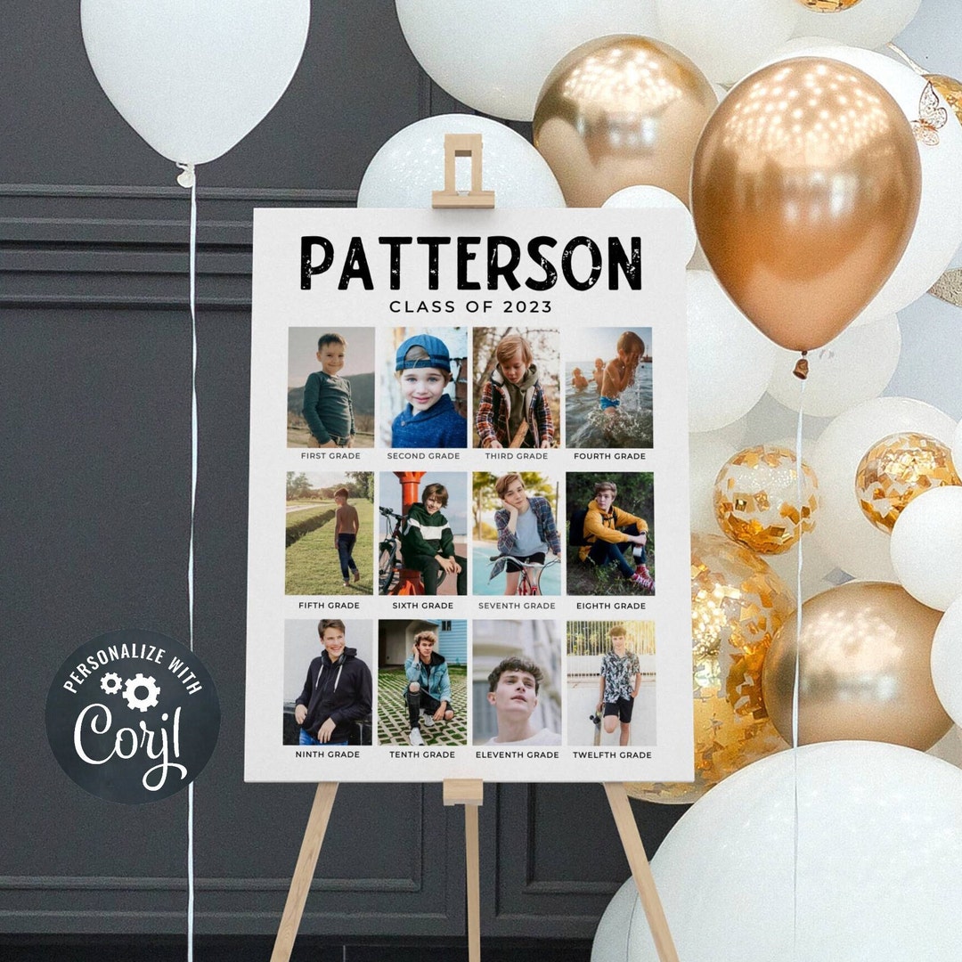 Guy Graduation Through the Years Poster Template Printable - Etsy