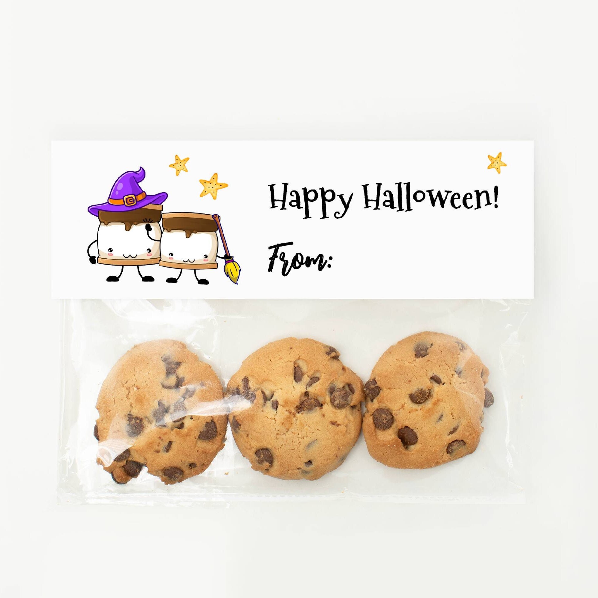 Printable S'mores Halloween Treat Bag Toppers, No Tricks Just S'more ...