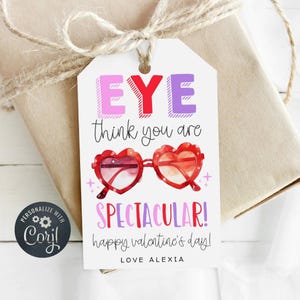 Editable Sunglasses Valentine's Day Gift Tag Template, Printable Eye ...