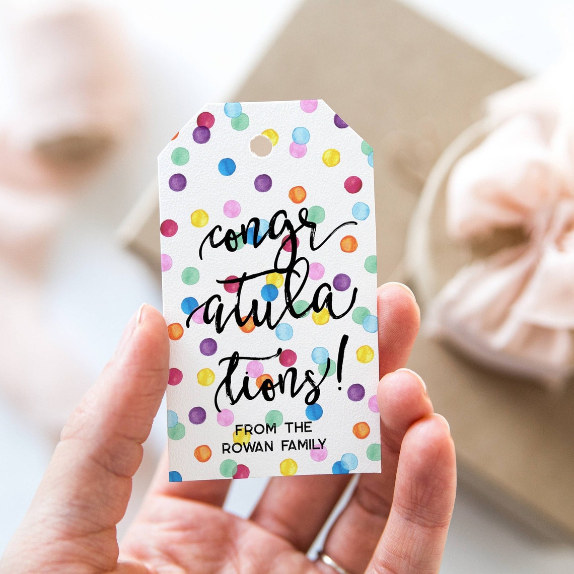 Printable Congratulations Gift Tag Template Editable - Etsy