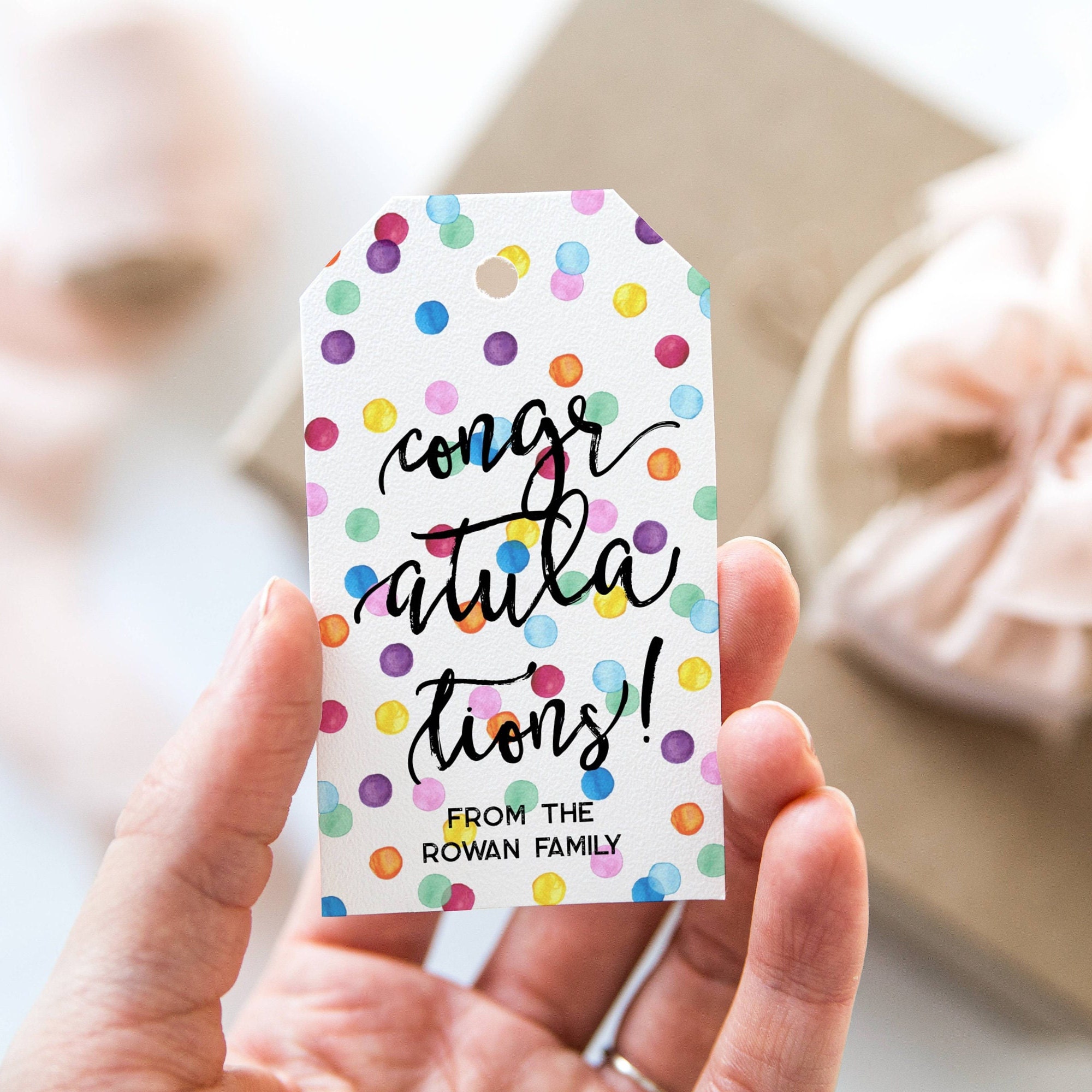 Printable Congratulations Gift Tag Template Editable - Etsy