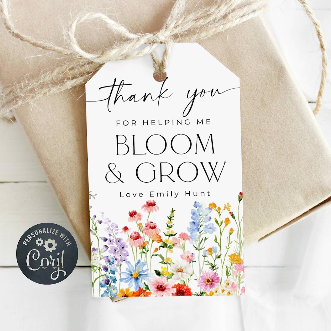 Thank You for Helping Me Bloom & Grow Gift Tag Template, Printable ...
