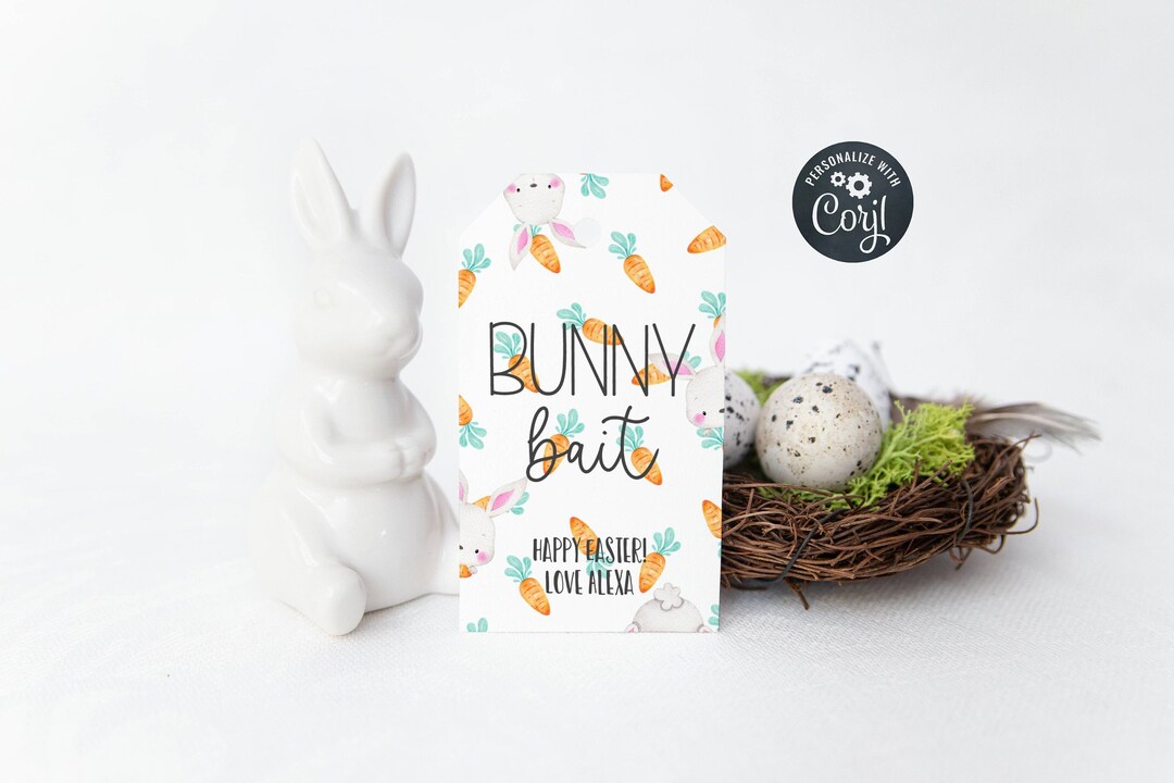 Bunny Bait Gift Tag Template Printable Carrots Easter Basket - Etsy