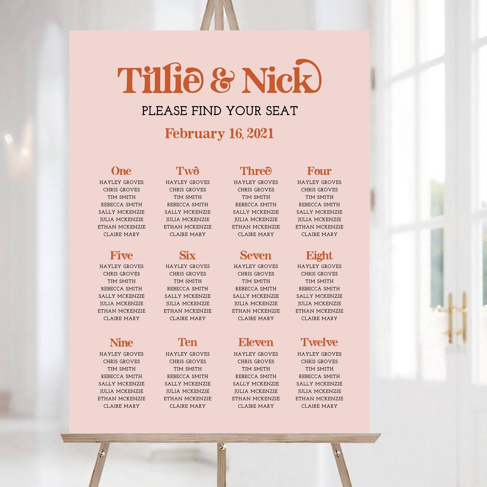 Retro Wedding Seating Chart Template Printable Vintage - Etsy