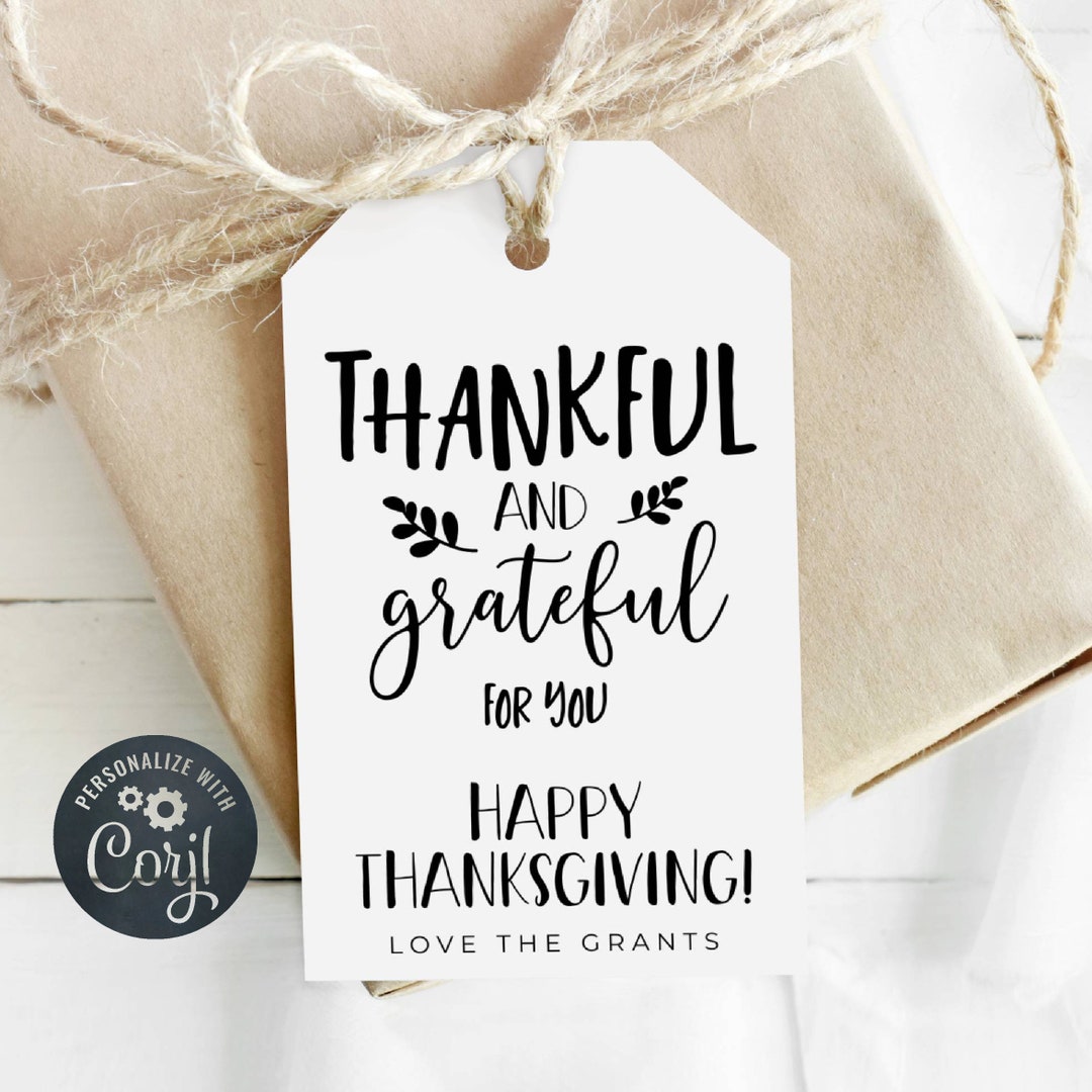 Printable Thanksgiving Favor Tag Template, Editable Friendsgiving Gift ...
