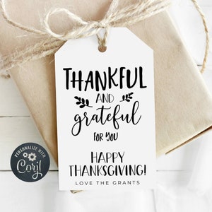 Printable Thanksgiving Favor Tag Template, Editable Friendsgiving Gift ...