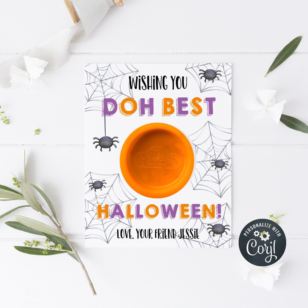Halloween Play Doh Card Template, Printable Wishing You Doh Best ...