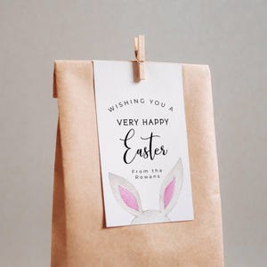 Happy Easter Gift Tag Template, Printable Bunny Ears Easter Basket ...