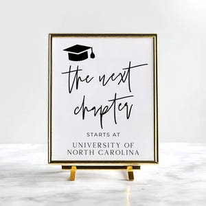 The Next Chapter Sign Template, Printable Modern Grad Party Sign ...
