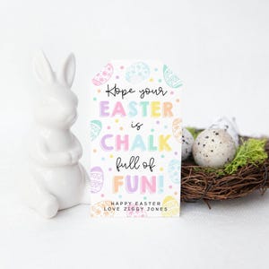 Easter Chalk Gift Tag Template, Printable Chalk Full of Fun Easter ...