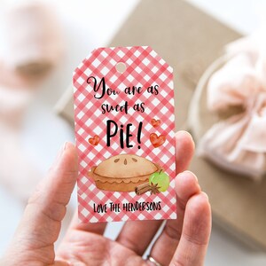 Printable Pie Gift Tag Template Editable You Are As Sweet As | Etsy