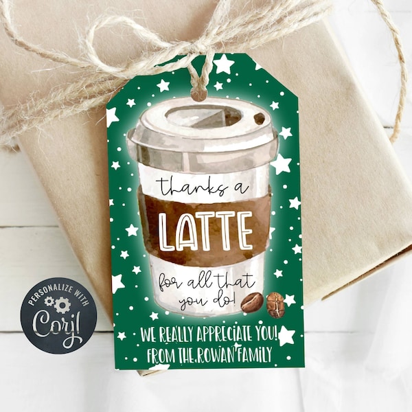 Thanks a Latte - Etsy