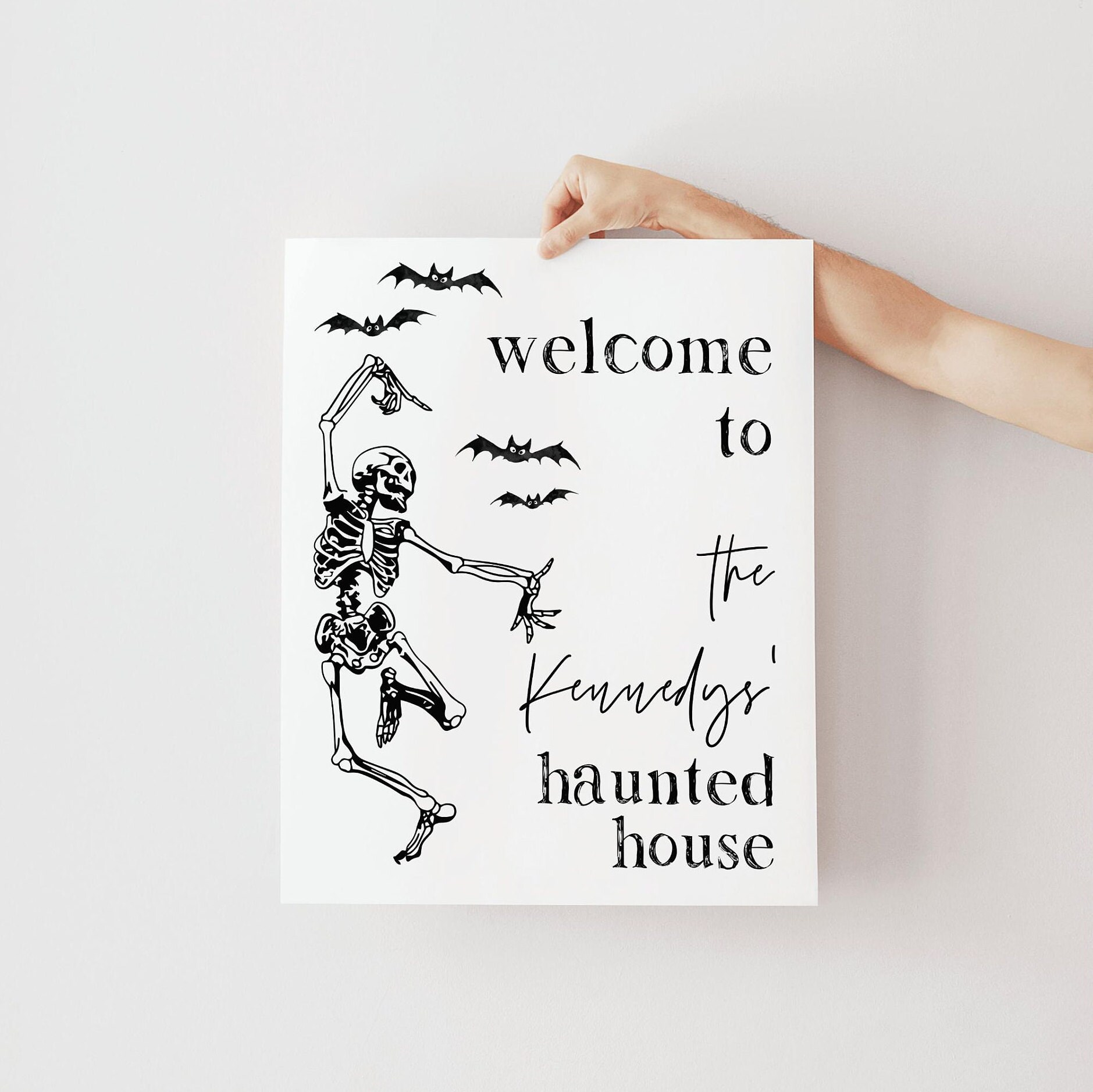 Halloween Party Dancing Skeleton Welcome Sign Template, Printable ...