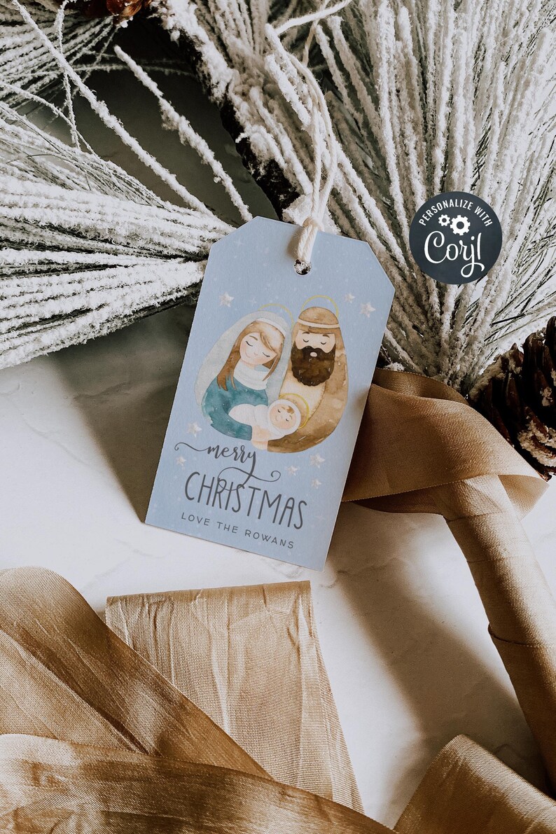 Christmas Nativity Gift Tag Template Printable Religious - Etsy