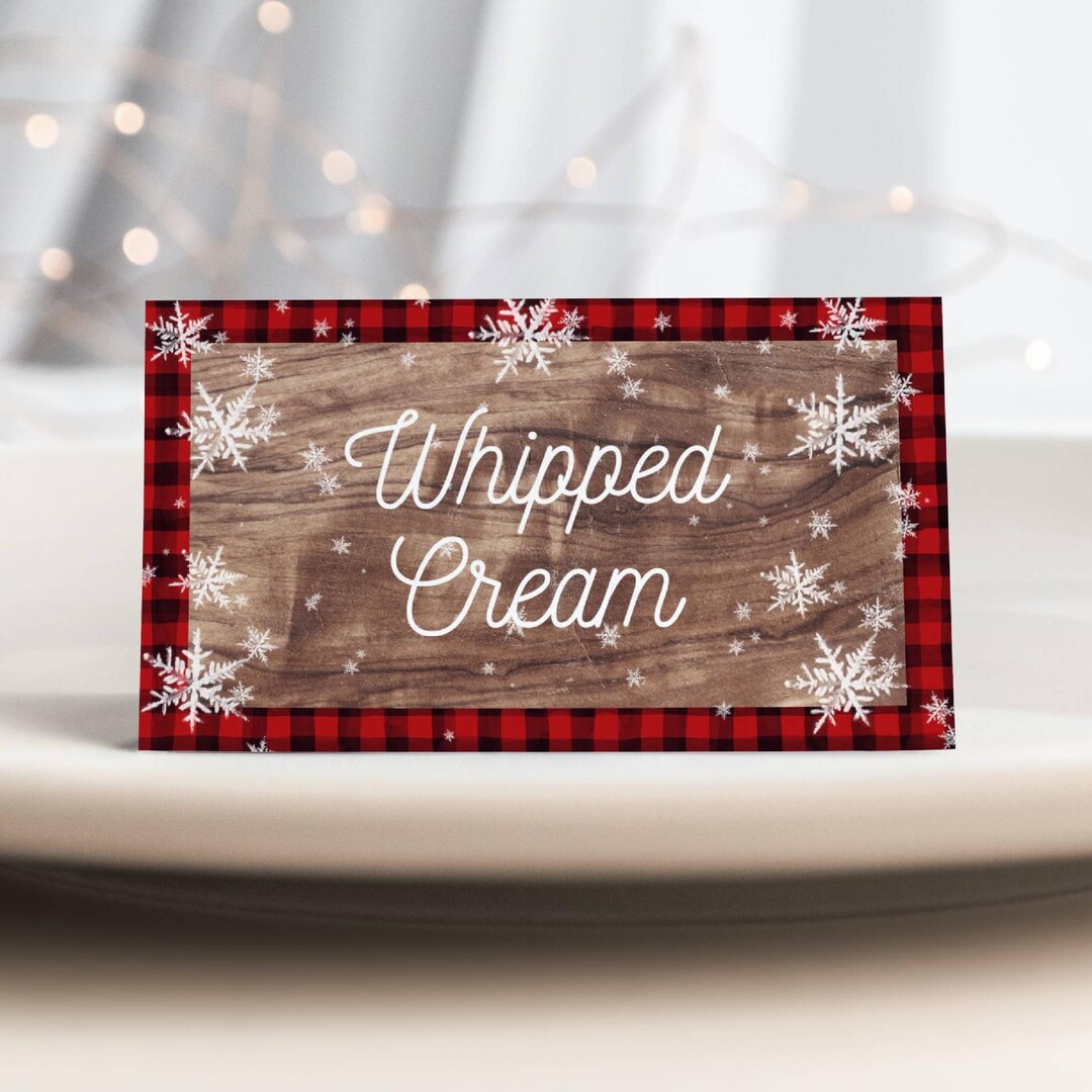 Editable Christmas Buffet Label Template, Printable Hot Chocolate Bar ...