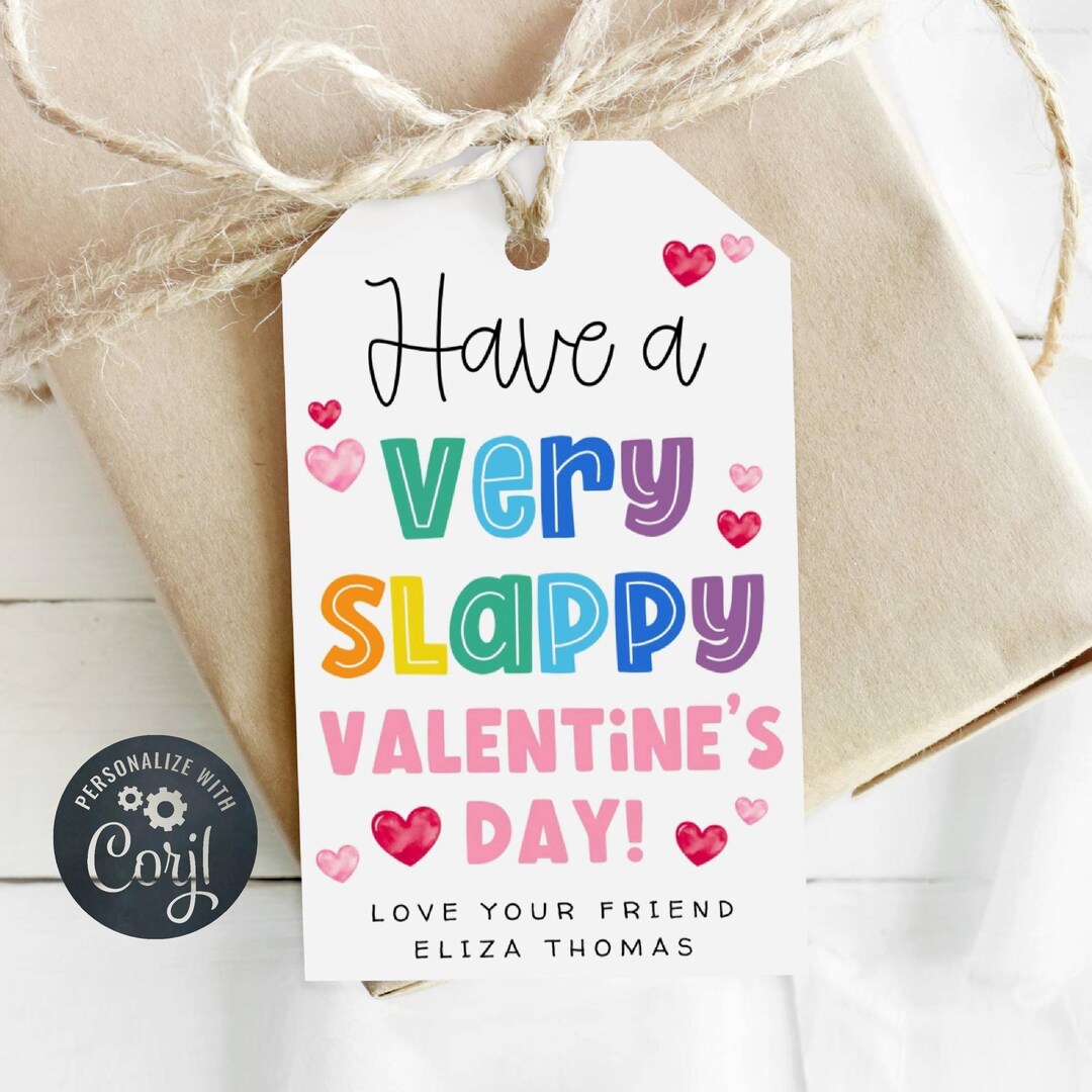 Slappy Valentine's Day Gift Tag Template, Printable Slap Band Bracelet ...