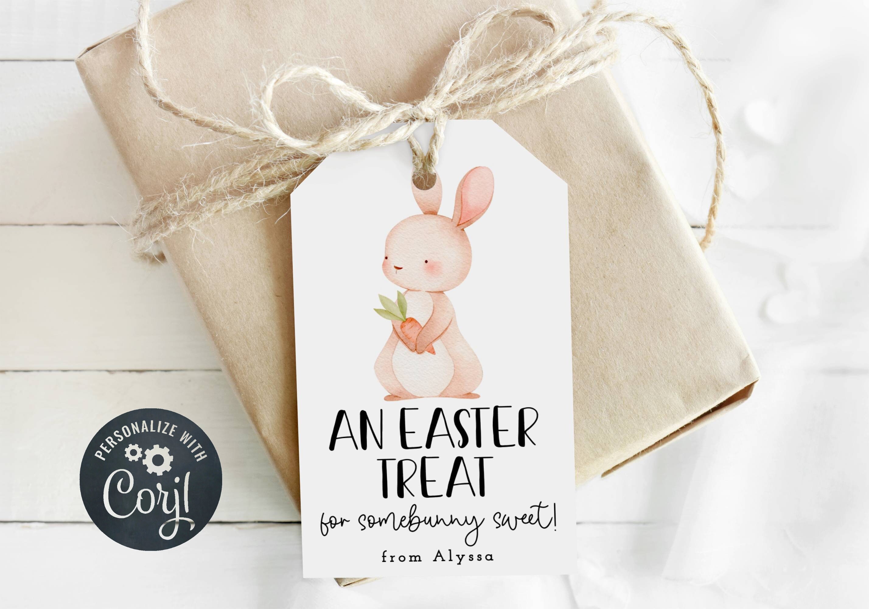 Easter Bunny Printable Gift Tag Template an Easter Treat for - Etsy