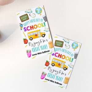 Editable Happy First Day of School Tag Template, Printable Welcome Back ...