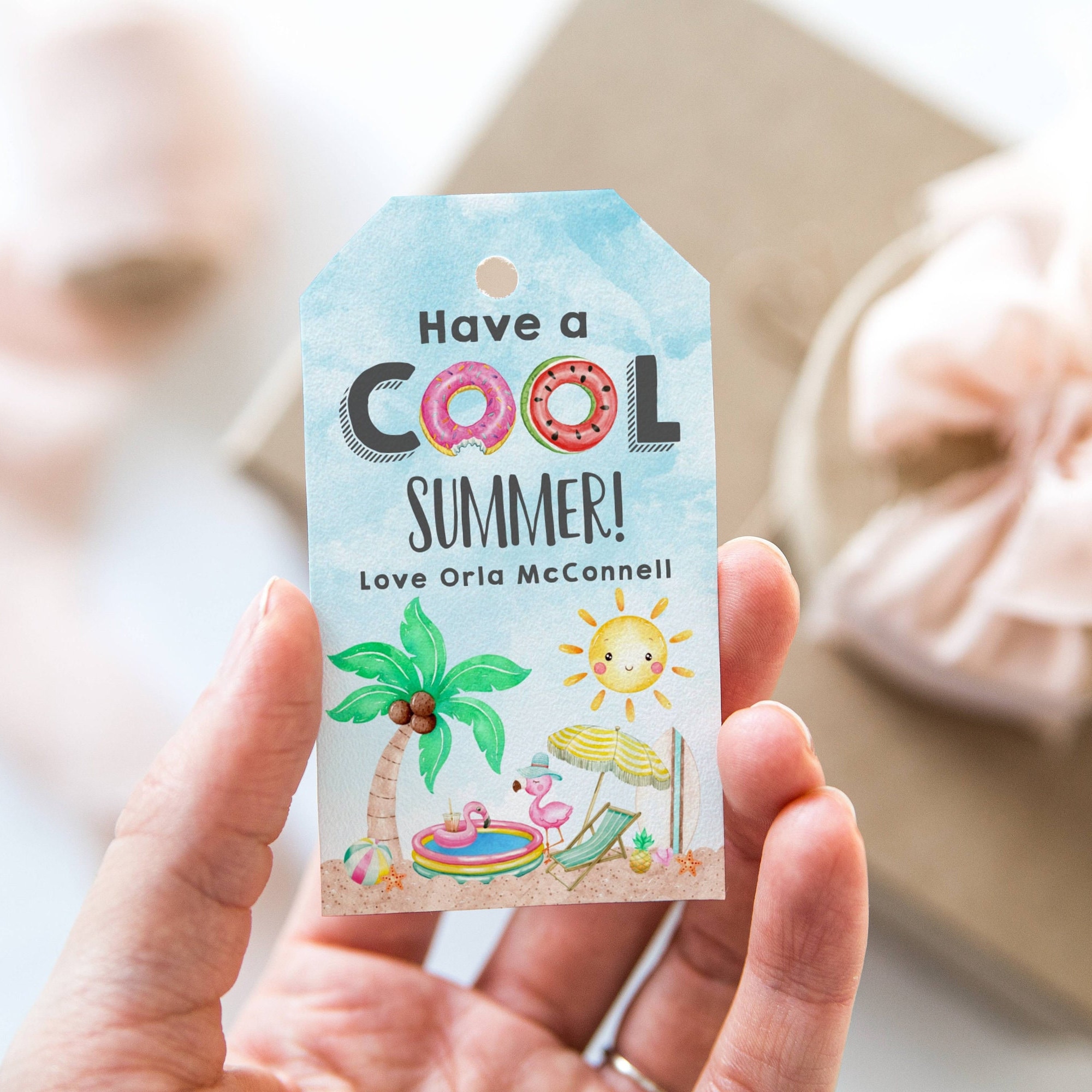 Have A Cool Summer Gift Tag Template, Printable End of School Favor Tag ...