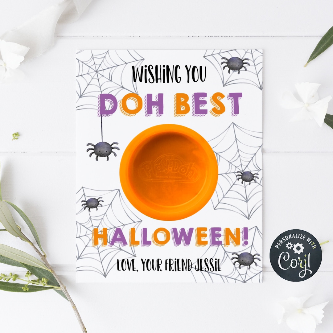 Halloween Play Doh Card Template, Printable Wishing You Doh Best ...