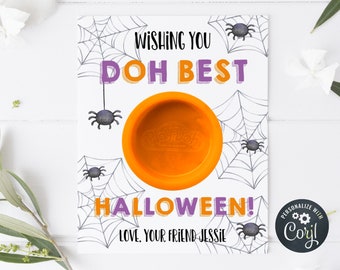 Halloween Play Doh Card Template, Printable Doh Best Halloween ...