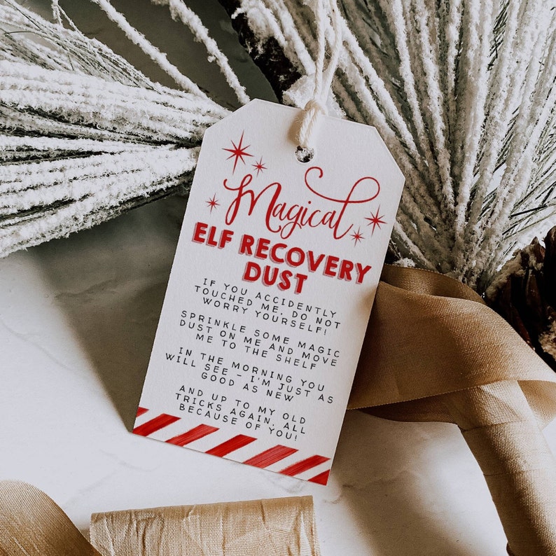 Editable Elf Recovery Dust Tag Template, Printable Magical Santa's ...