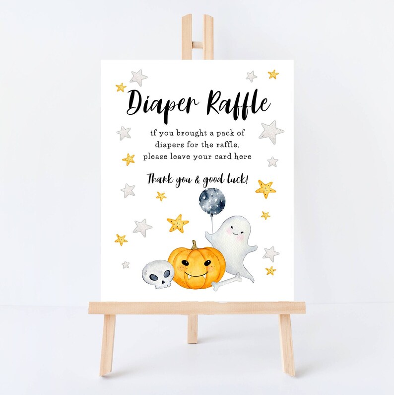 Halloween Baby Shower Diaper Raffle Sign Printable Shower - Etsy