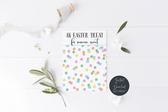 Printable Easter Mini Cookie Card Pastel Spots Happy Easter | Etsy