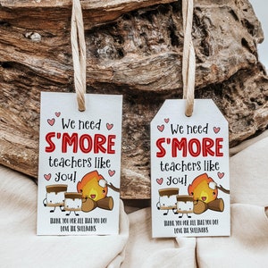 We Need S'more Teachers Like You Gift Tag Template, Printable Smores ...