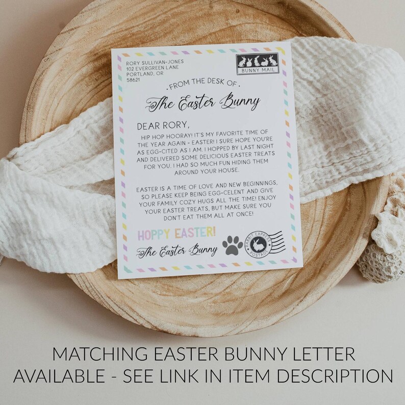 Editable Letter From the Easter Bunny Envelope Template, Printable ...