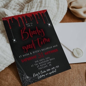 Bloody Good Time Halloween Invitation Template, Printable Vampire ...
