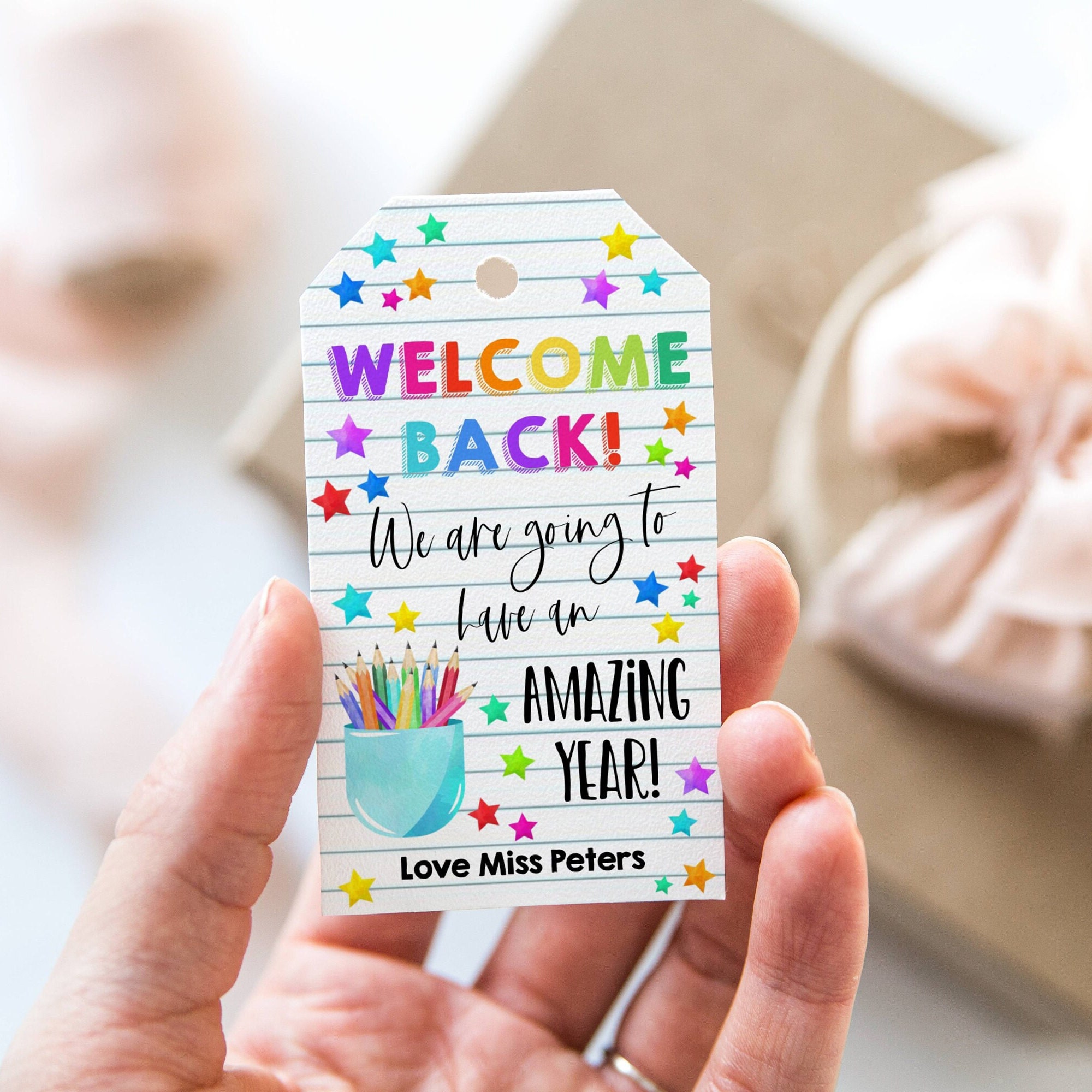 Editable Welcome Back to School Tag Template Printable First - Etsy