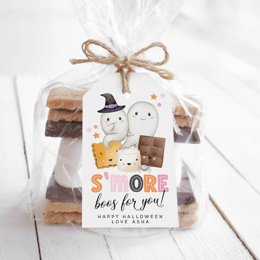 Halloween S'more Boos for You Gift Tag Template, Printable Ghost Smores ...